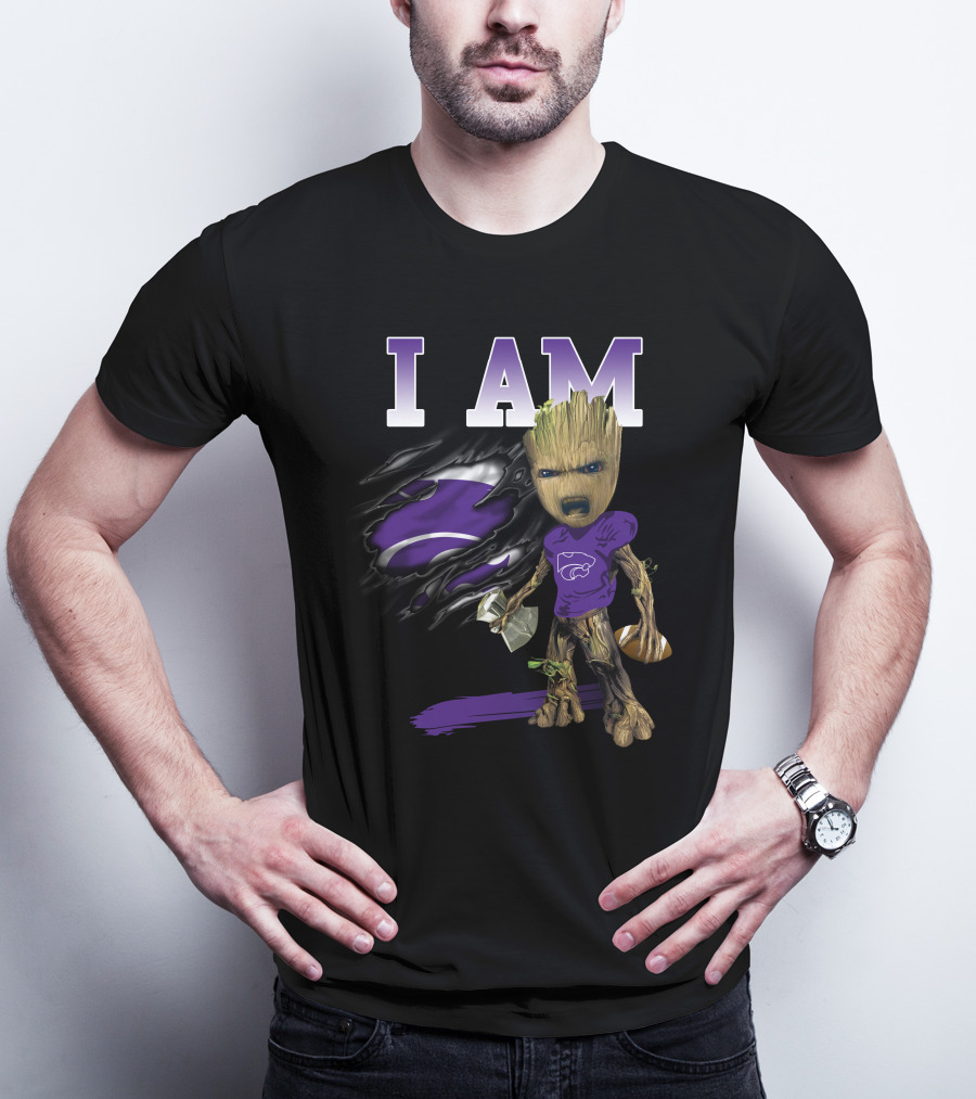 I Am Groot Kansas State Wildcat Football Fan T-Shirt