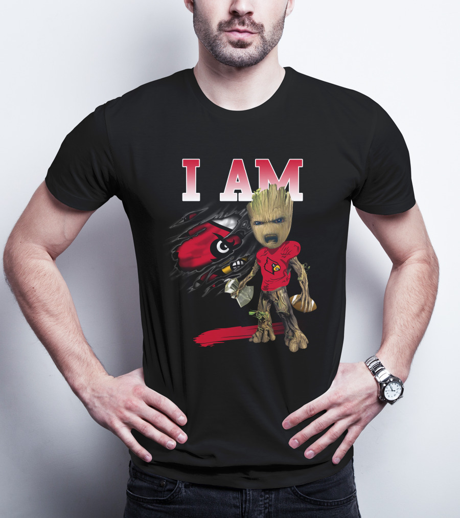 I Am Groot Louisville Cardinals Football Fan T-Shirt