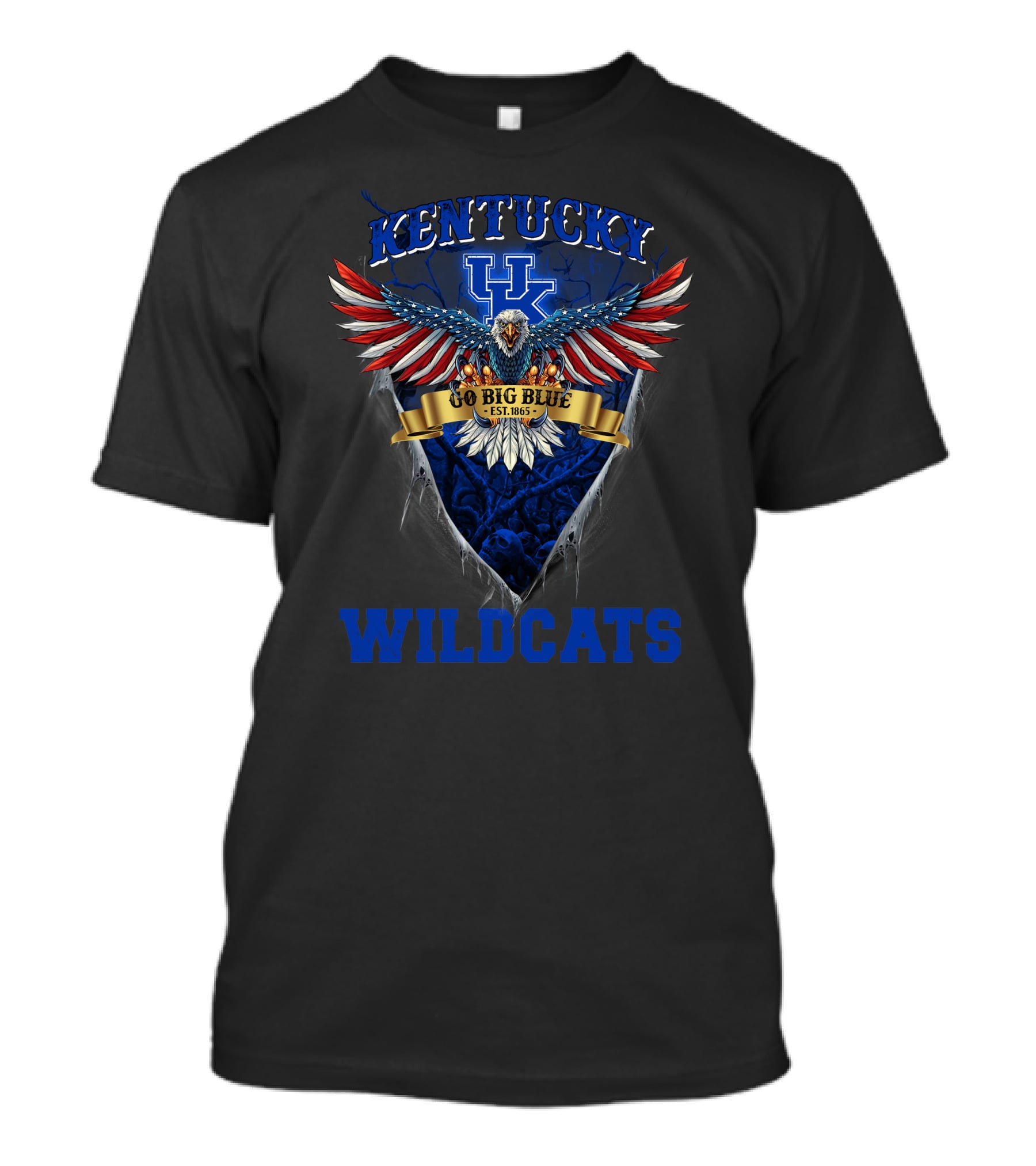Kentucky Wildcats Go Big Blue Us Eagle Est. 1865 T-Shirt