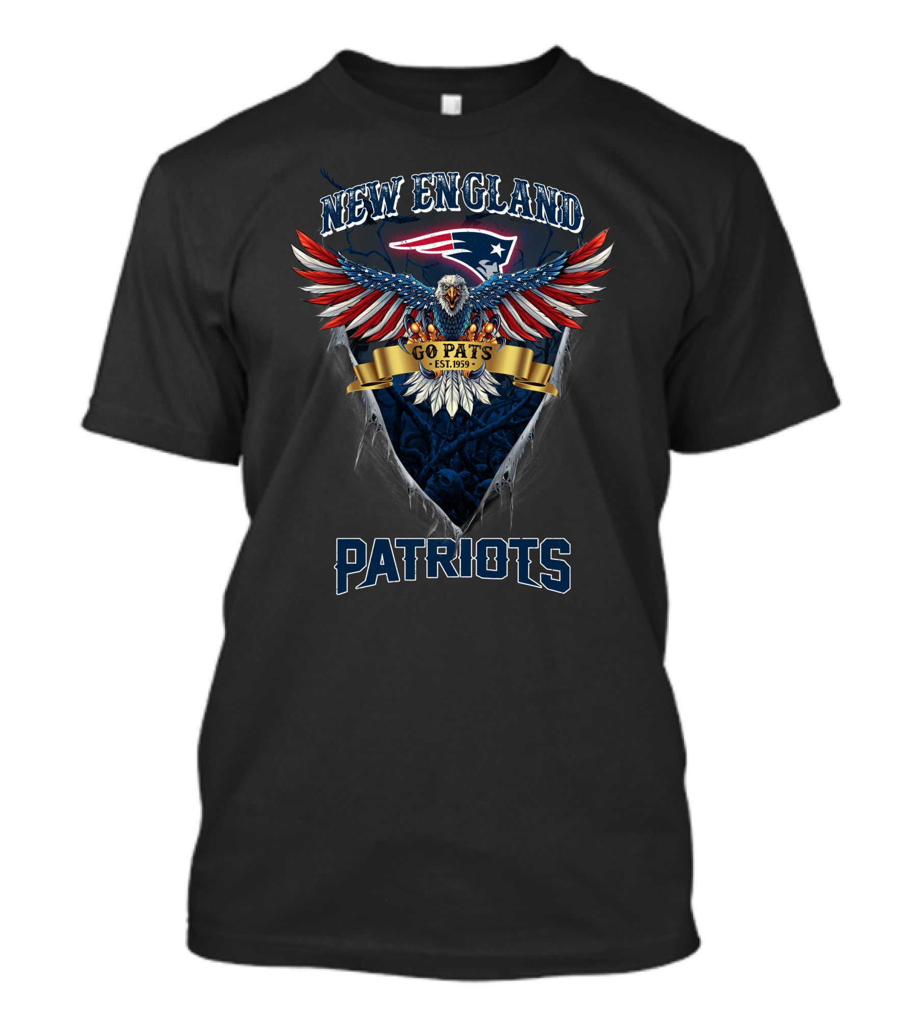 New England Patriots Go Pats Est. 1959 Nfl Us Eagle T-Shirt