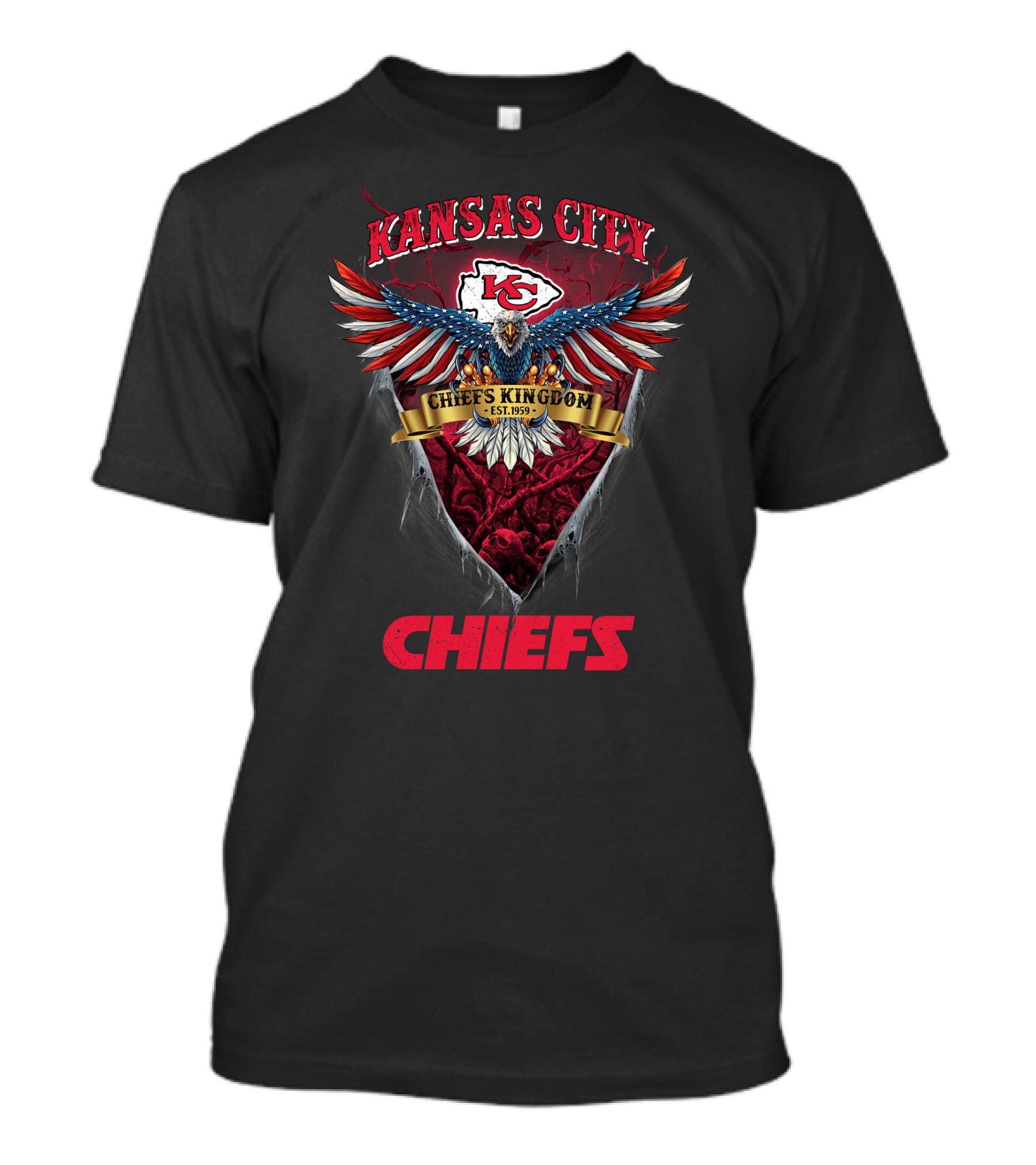 Kansas City Chiefs Kingdom Us Eagle Est. 1959 T-Shirt