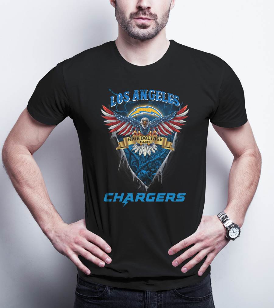 Los Angeles Chargers High Voltage Us Eagle Est. 1960 T-Shirt