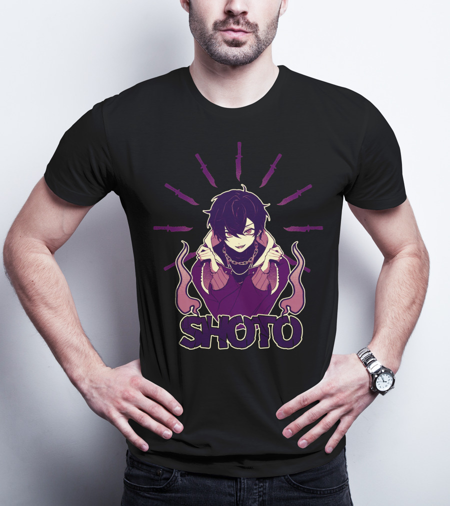 SHOTO ROGUE GUILDIE Anime Character With Knives And Flames T-Shirt