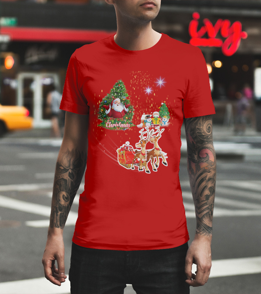 Christmas Santa Claus Reindeer Giang Sinh T-Shirt