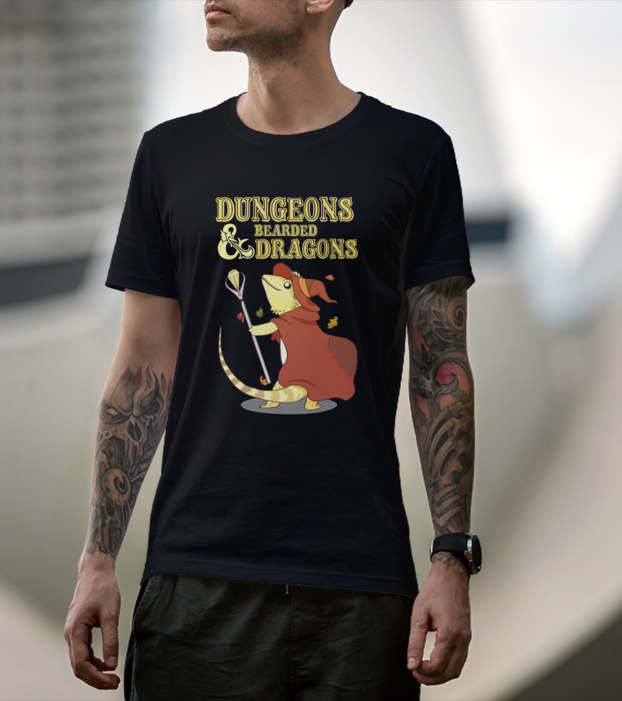 Dungeons Bearded Dragons Wizard With Staff Costume T-Shirt