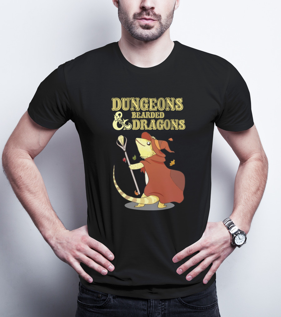 Dungeons Bearded Dragons Wizard With Staff Costume T-Shirt
