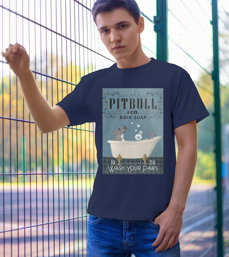 Pitbull And Co. Bath Soap Established 1959 Wash Your Paws T-Shirt