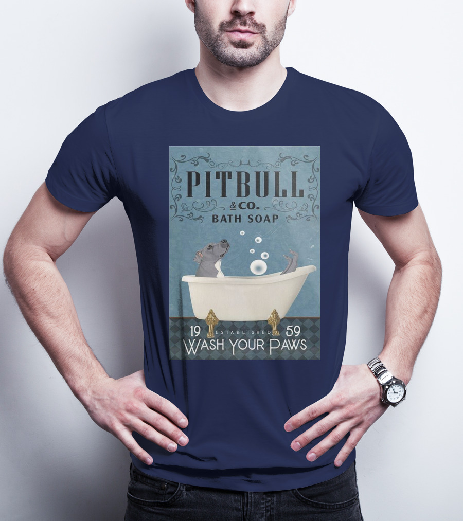 Pitbull And Co. Bath Soap Established 1959 Wash Your Paws T-Shirt