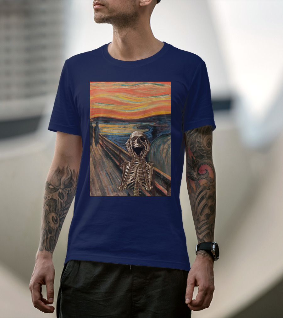 The Scream Skeleton In Edvard Munch T-Shirt