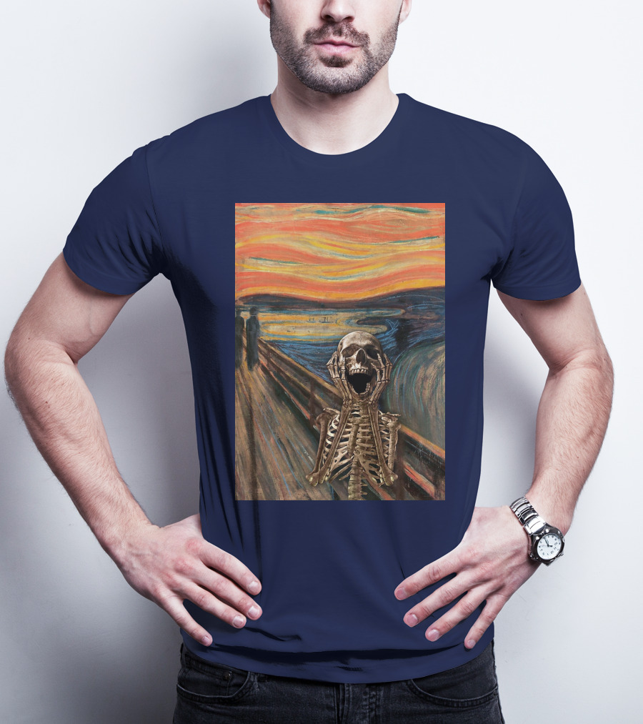 The Scream Skeleton In Edvard Munch T-Shirt