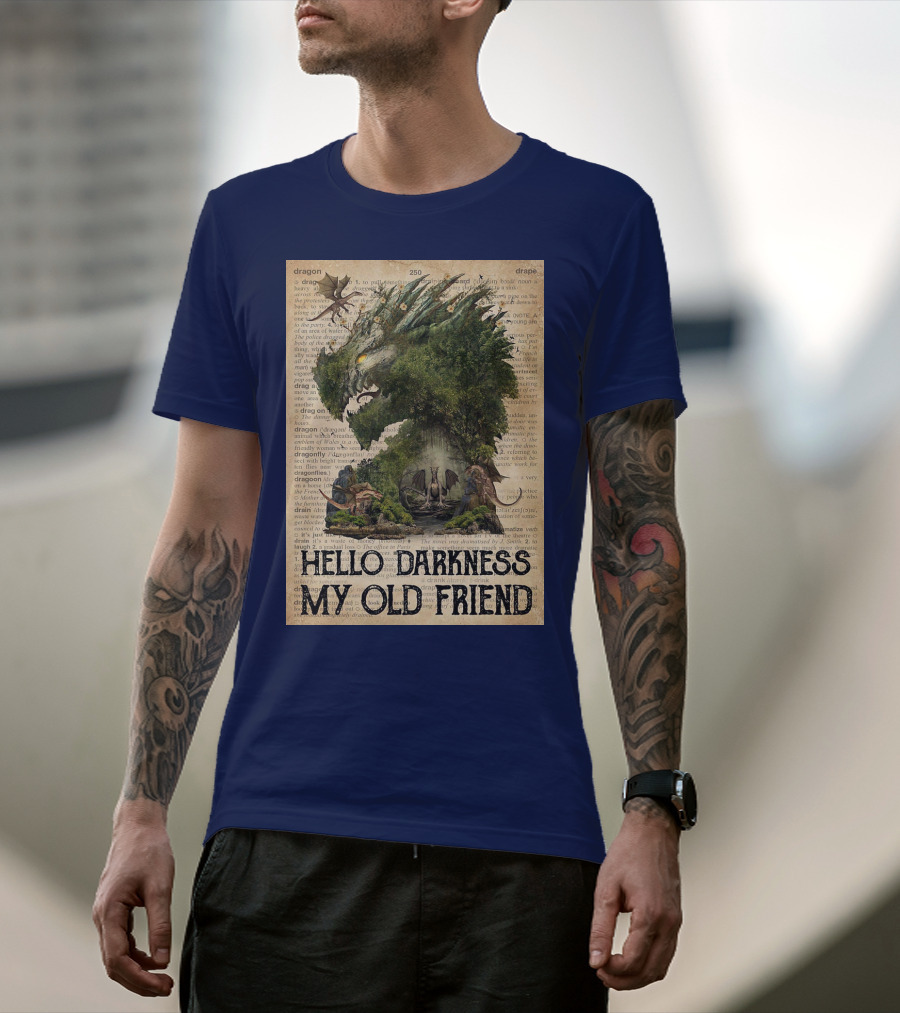 Dragon Hello Darkness My Old Friend Dictionary Page T-Shirt