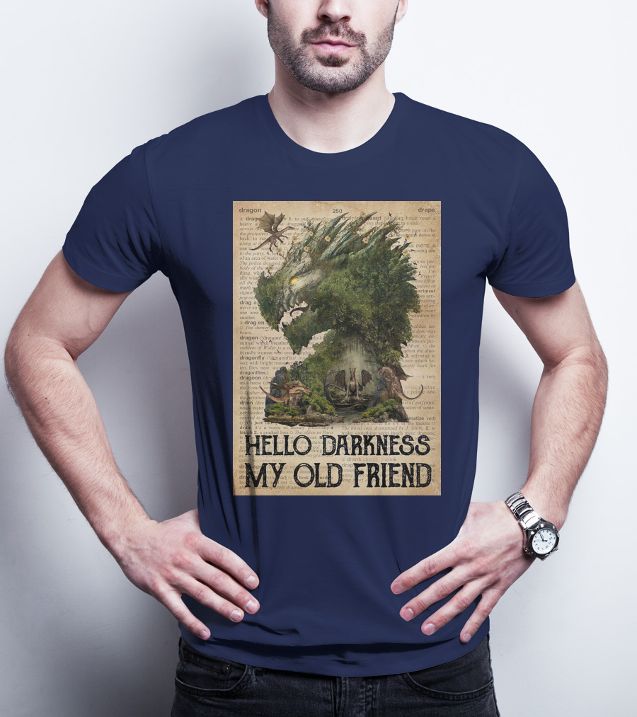 Dragon Hello Darkness My Old Friend Dictionary Page T-Shirt