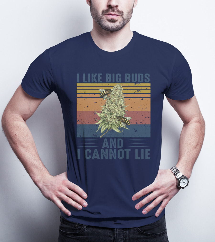 I Like Big Buds And I Cannot Lie Bees Vintage Stripes T-Shirt