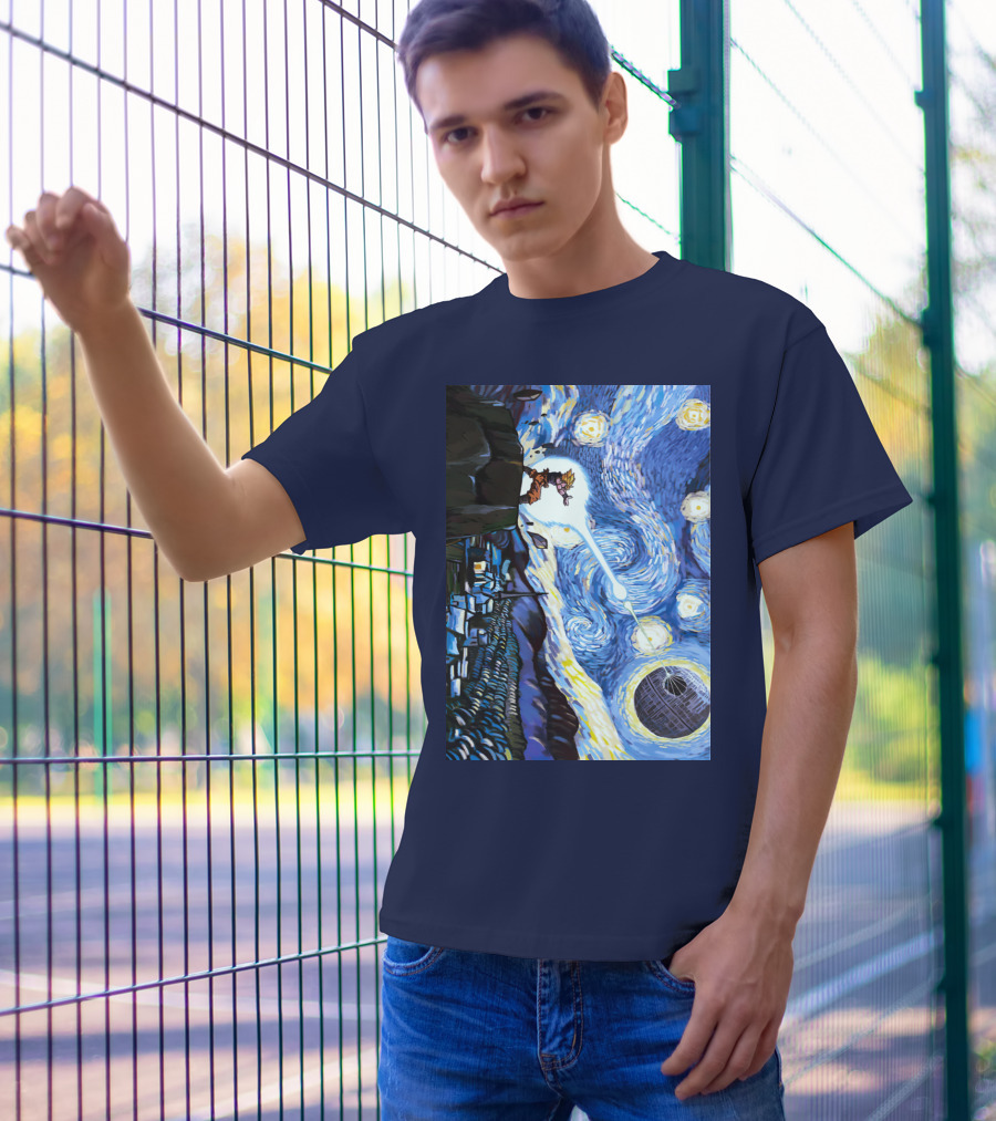Son Goku Kamehameha Meets Death Star In Starry Night Fusion T-Shirt