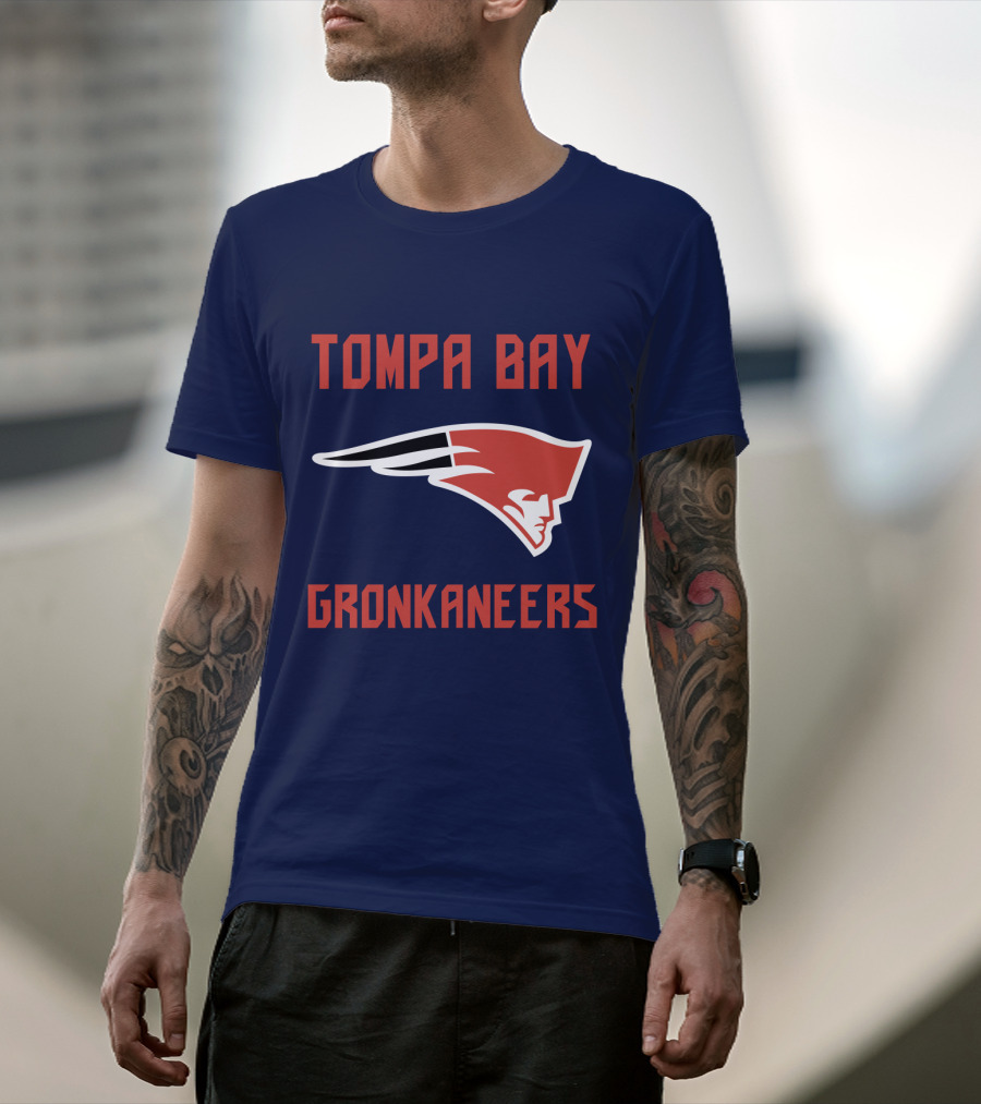 Tompa Bay Gronkaneers New England Patriots Logo Combination T-Shirt