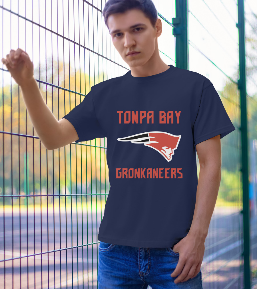 Tompa Bay Gronkaneers New England Patriots Logo Combination T-Shirt