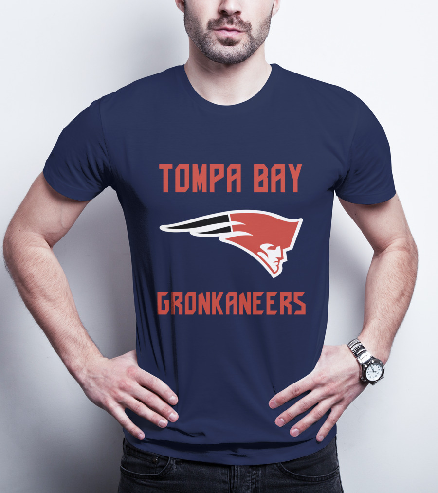Tompa Bay Gronkaneers New England Patriots Logo Combination T-Shirt