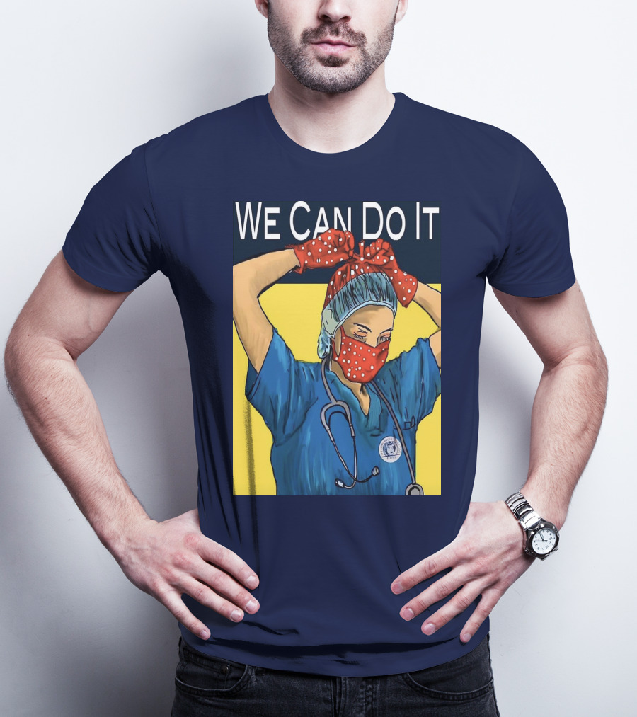 We Can Do It Nurse With Stethoscope And Red Bandana T-Shirt