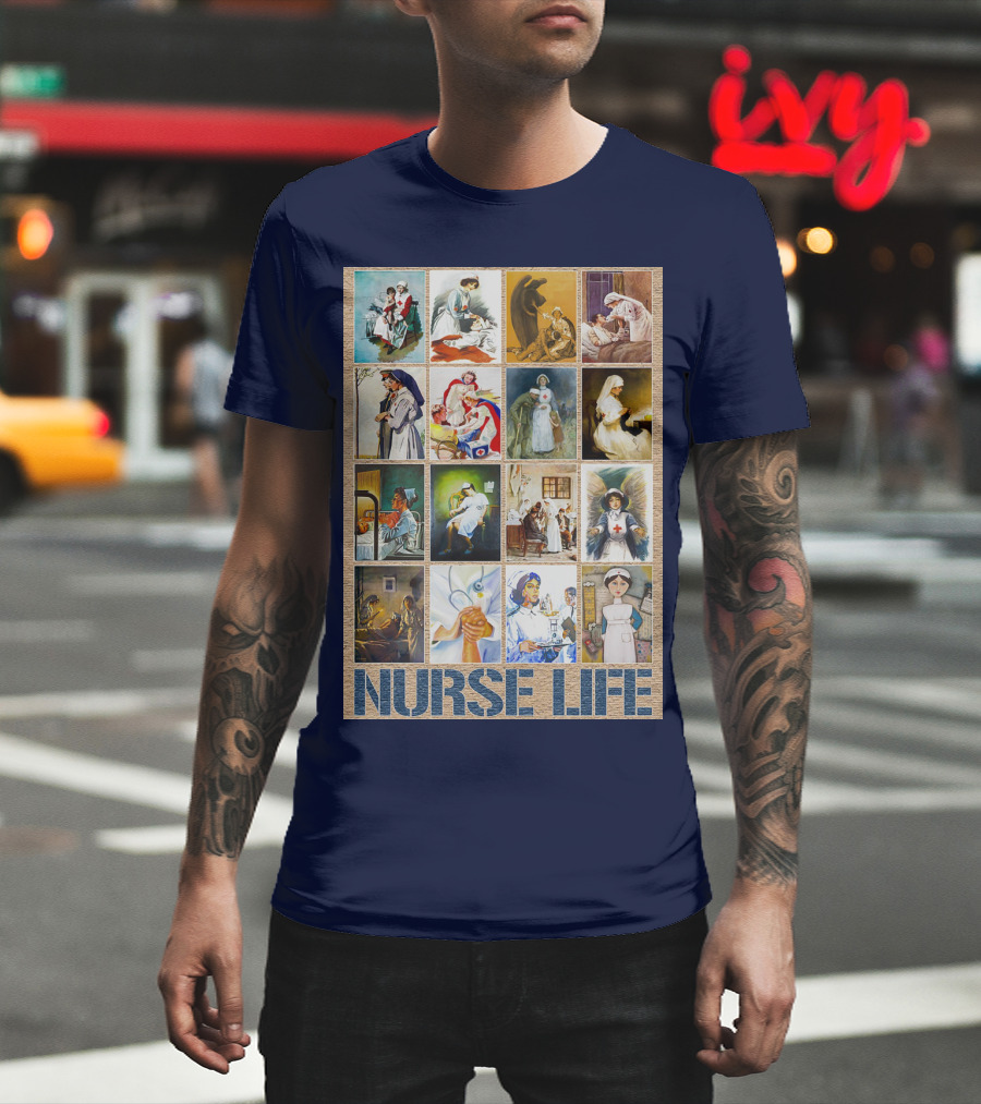 Nurse Life Vintage Nursing Images Collage T-Shirt