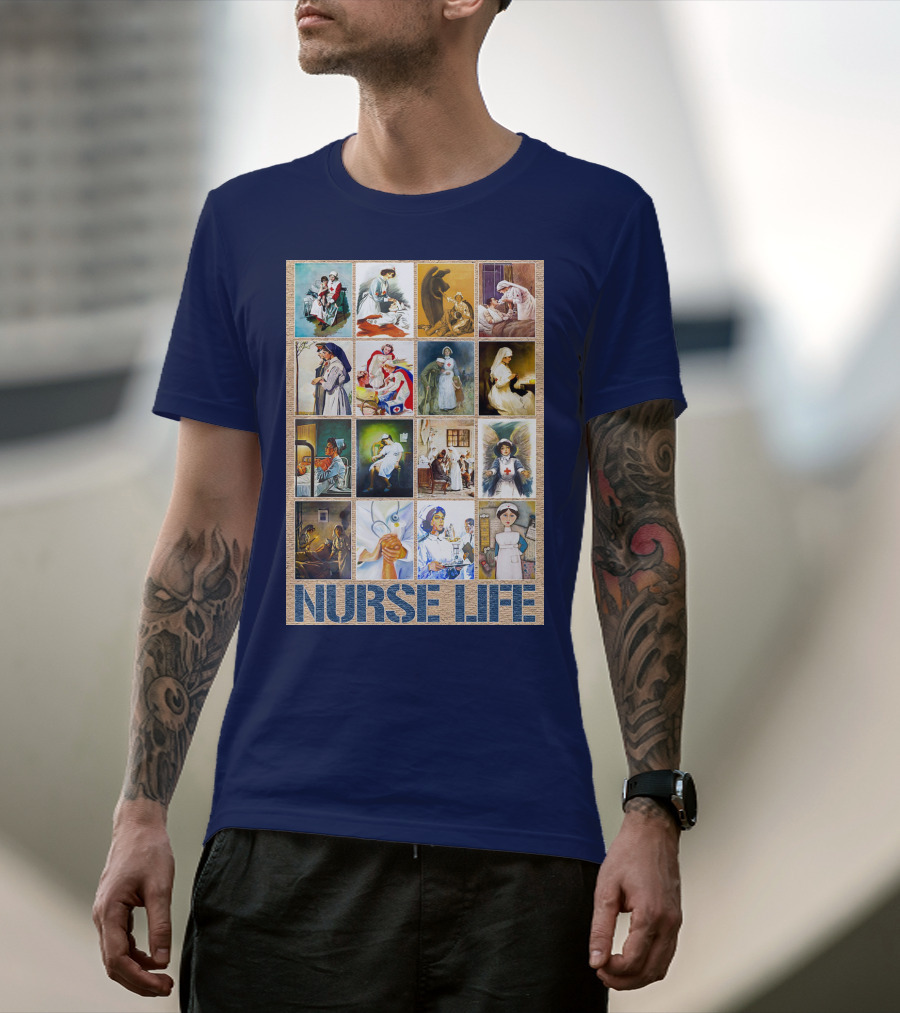 Nurse Life Vintage Nursing Images Collage T-Shirt