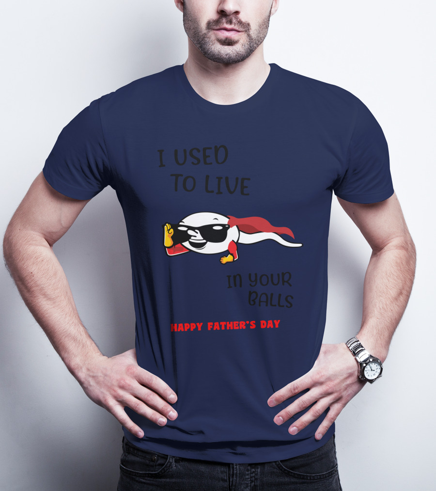 I Used To Live In Your Balls Happy Father's Day T-Shirt