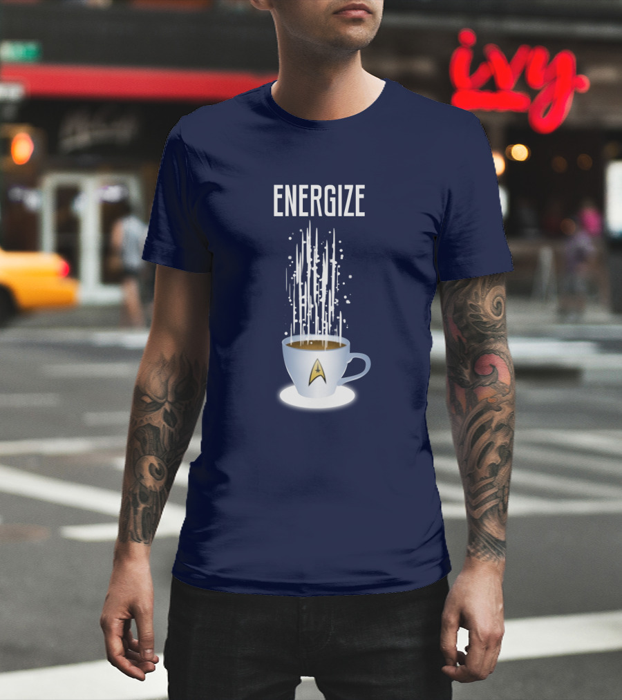 Energize Star Trek Coffee Oversized Plus Size T-Shirt
