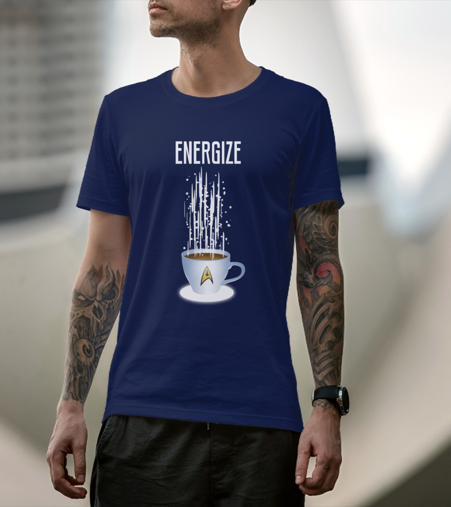 Energize Star Trek Coffee Oversized Plus Size T-Shirt