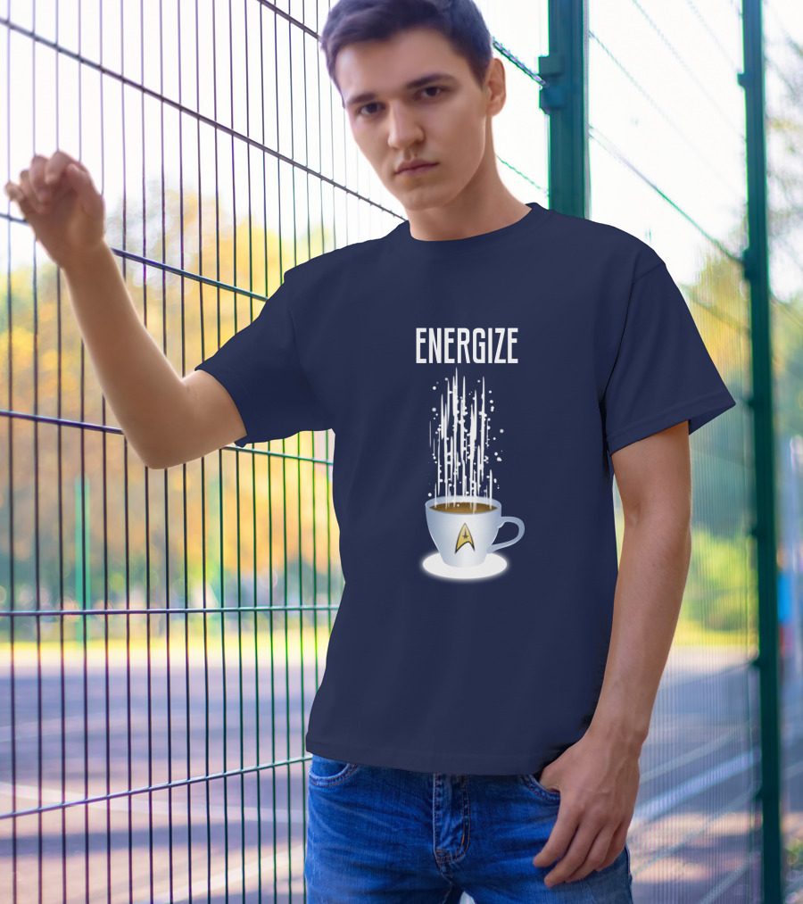 Energize Star Trek Coffee Oversized Plus Size T-Shirt