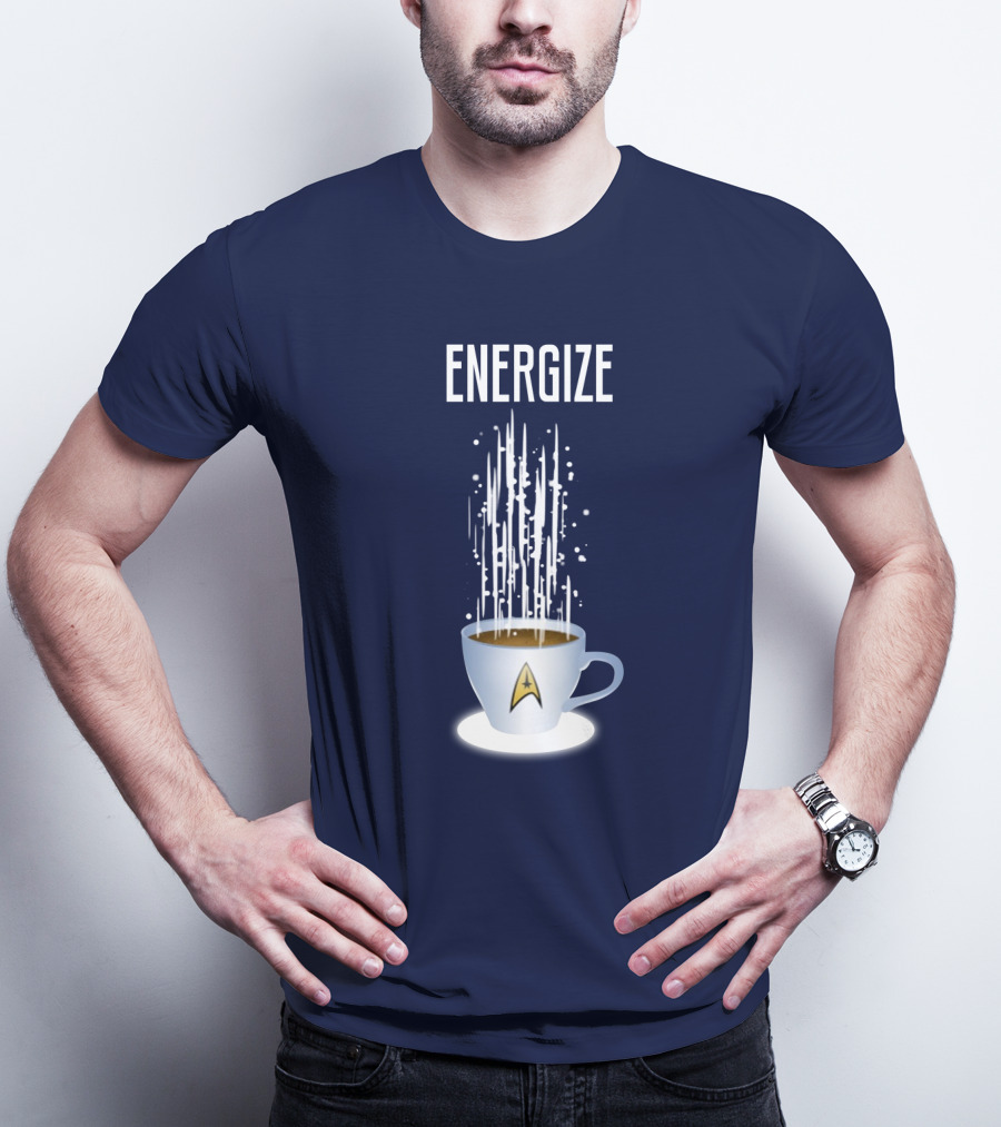 Energize Star Trek Coffee Oversized Plus Size T-Shirt