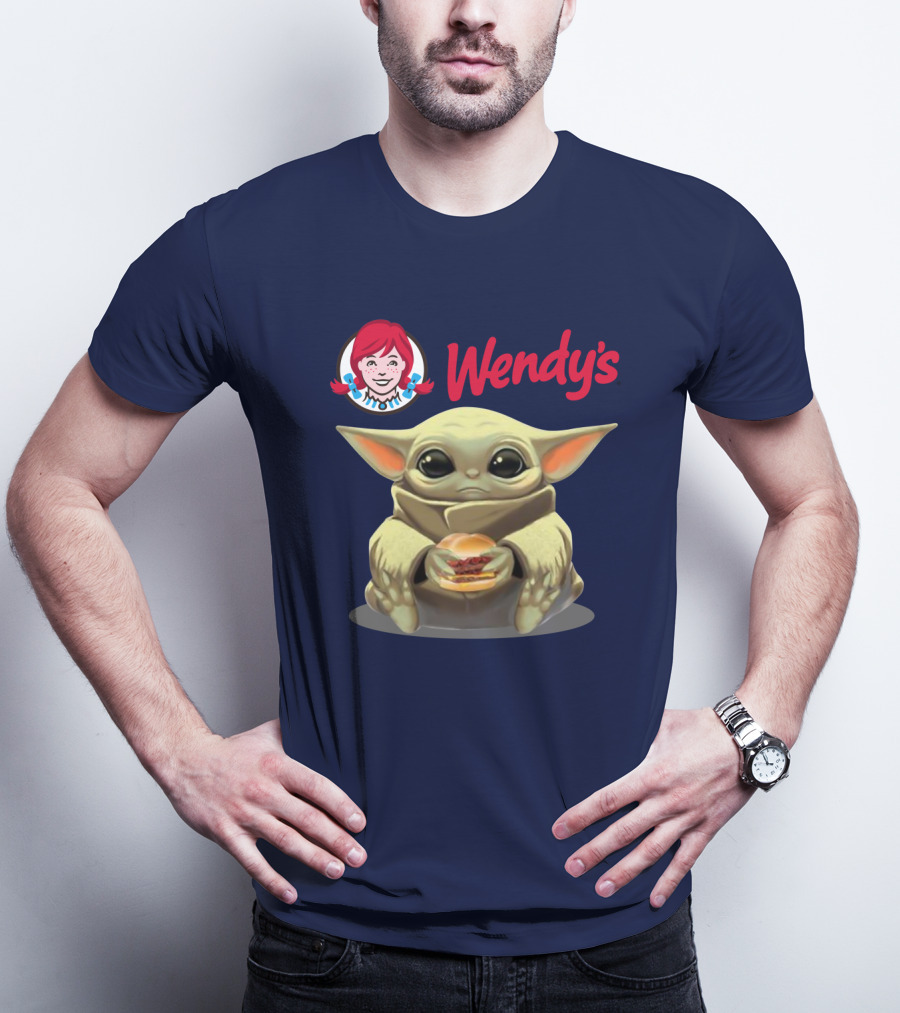 Baby Yoda Hugging Wendy's Hamburger Star Wars T-Shirt