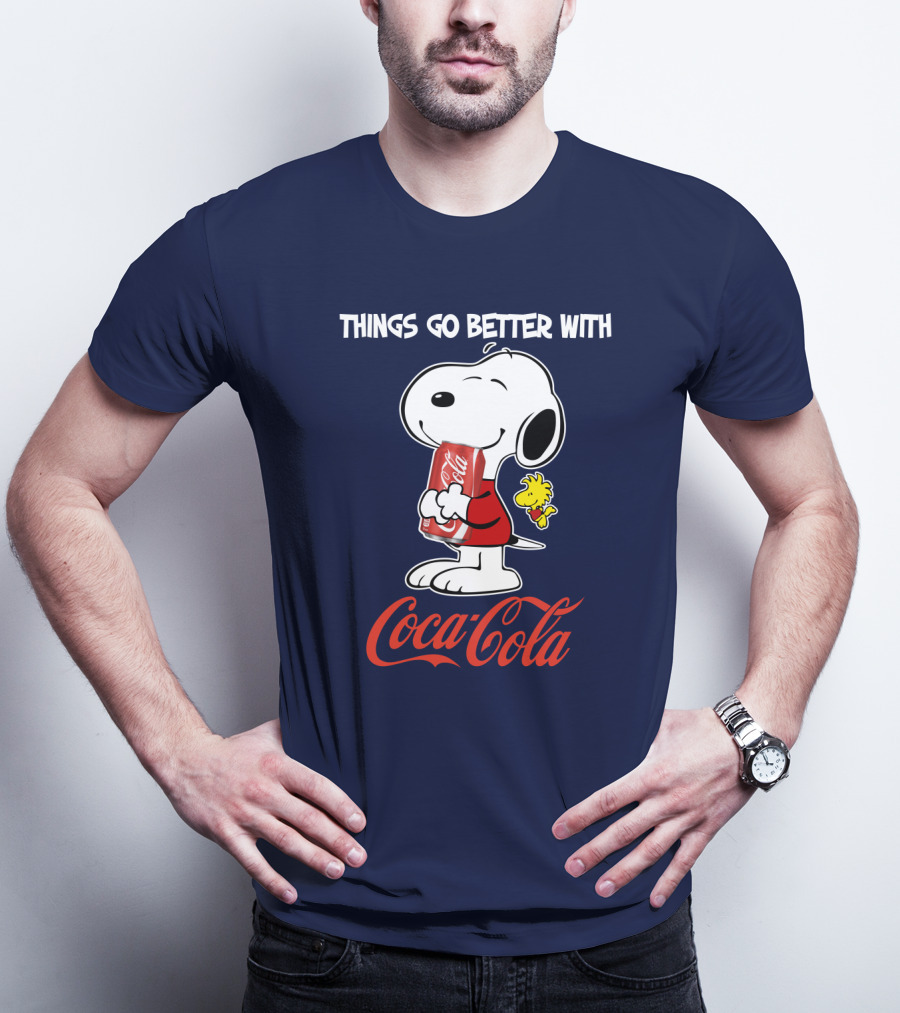 Snoopy Woodstock Things Go Better With Coca Cola T-Shirt