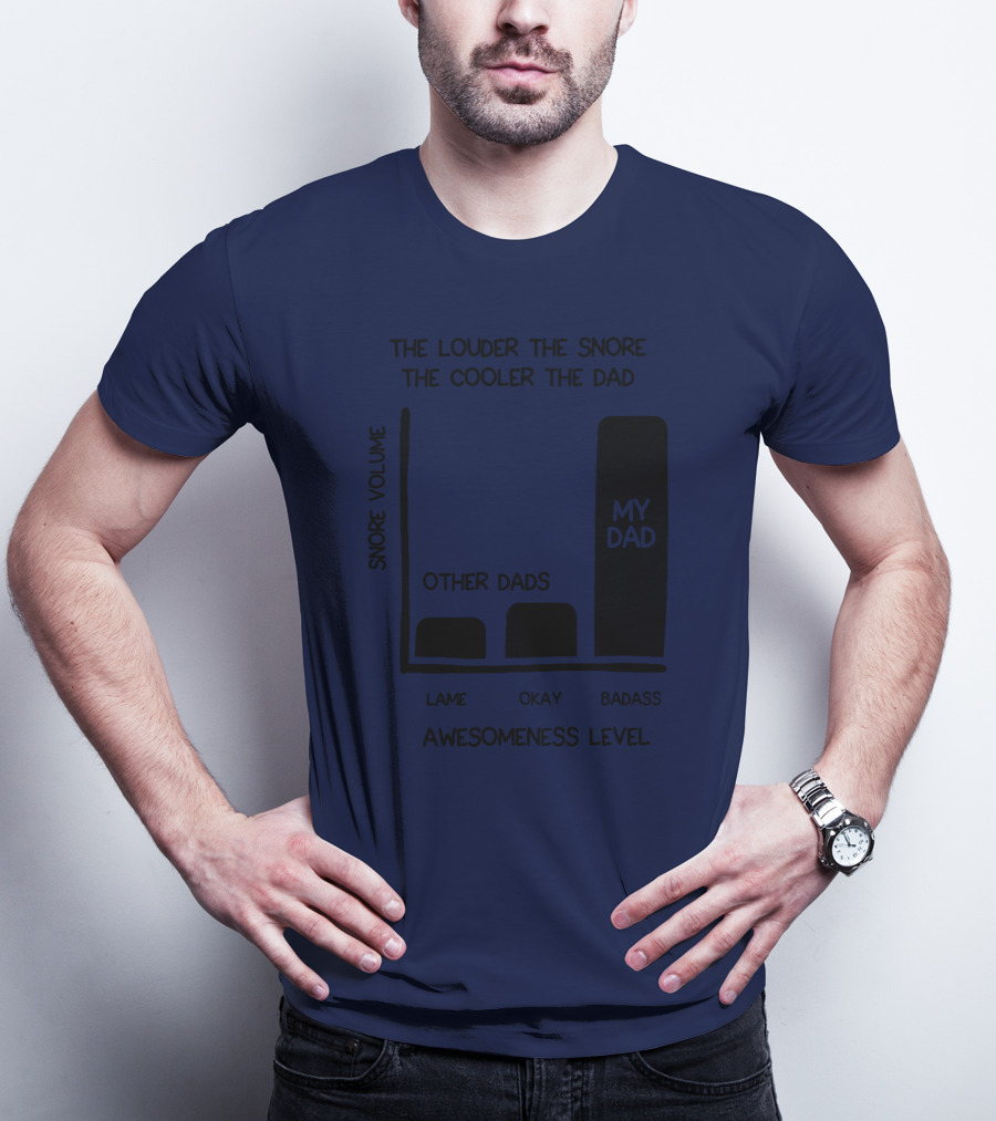 The Louder The Snore The Cooler The Dad Awesomeness Level My Dad Badass Chart T-Shirt