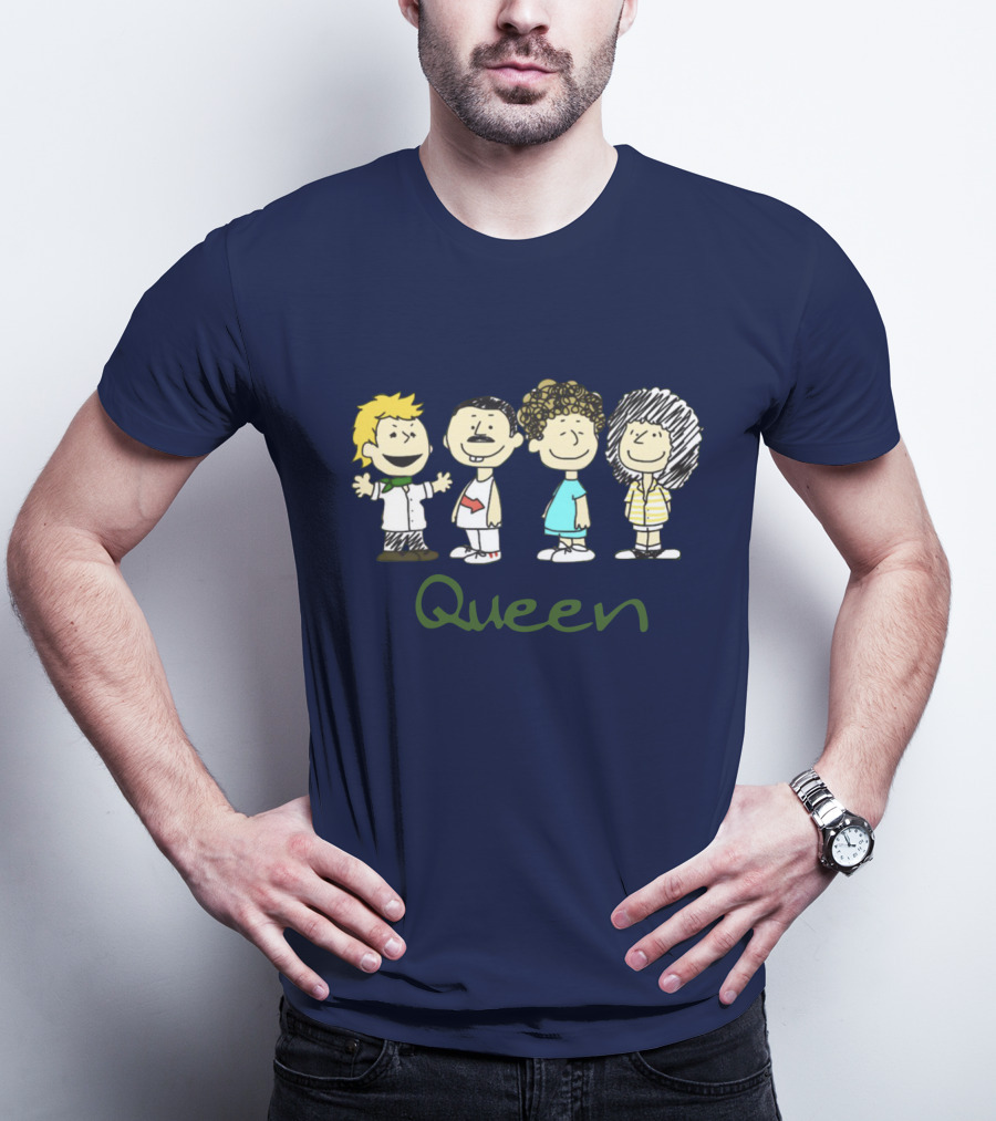 Queen Band Peanuts Snoopy And Friends Freddie Brian Roger John T-Shirt