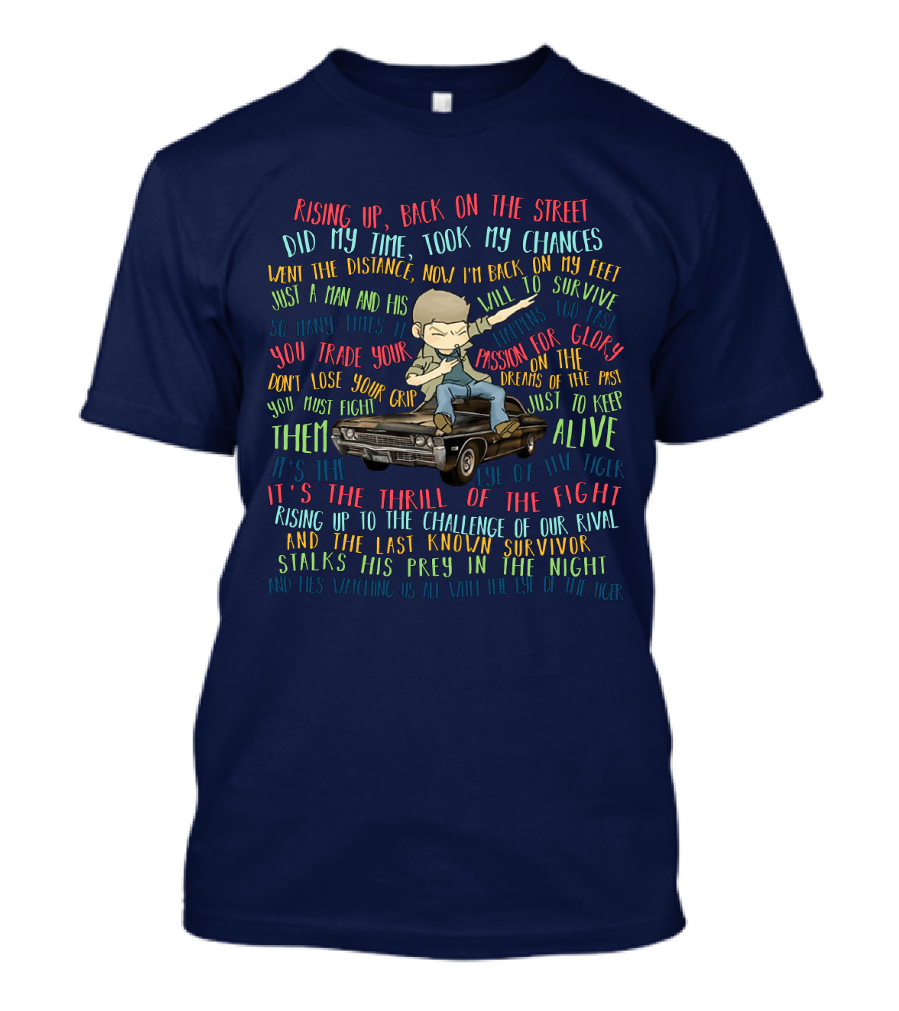 Supernatural Back On The Street Eye Of The Tiger Character On Car Stalking Prey In The Night T-Shirt