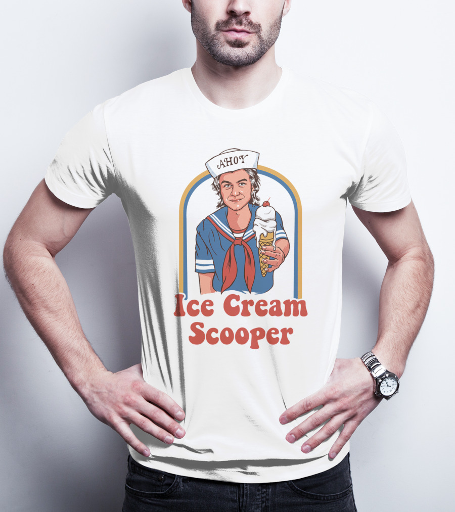 Ahoy Ice Cream Scooper Steve Harrington Sailor Outfit Cone T-Shirt