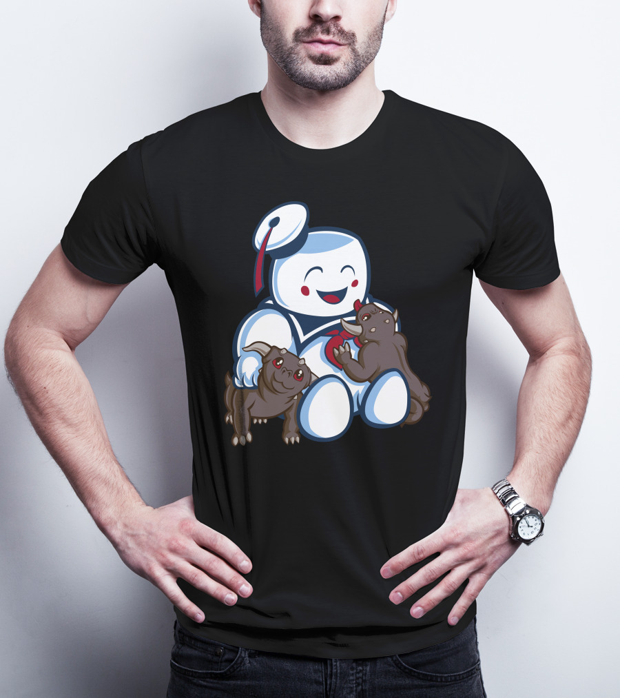 Stay Puft Marshmallow Man And Terror Dogs Ghostbusters Cuteness T-Shirt