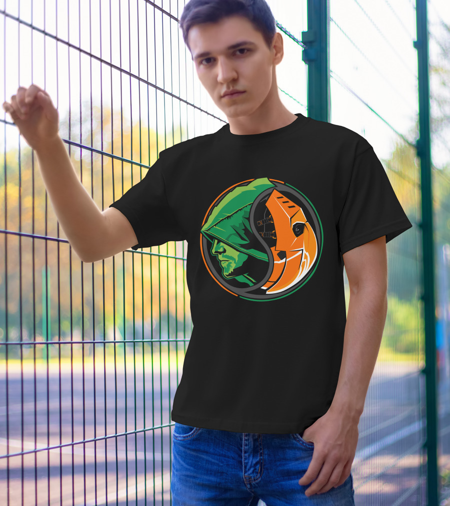 Green Arrow Slade Deathstroke Yin Yang T-Shirt