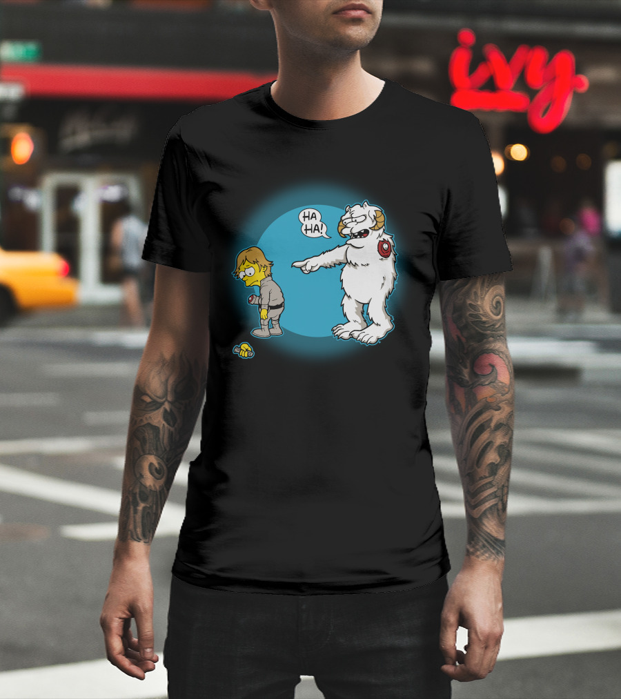Ha-Hoth Star Wars Bart Simpson Wampa Nelson Muntz T-Shirt