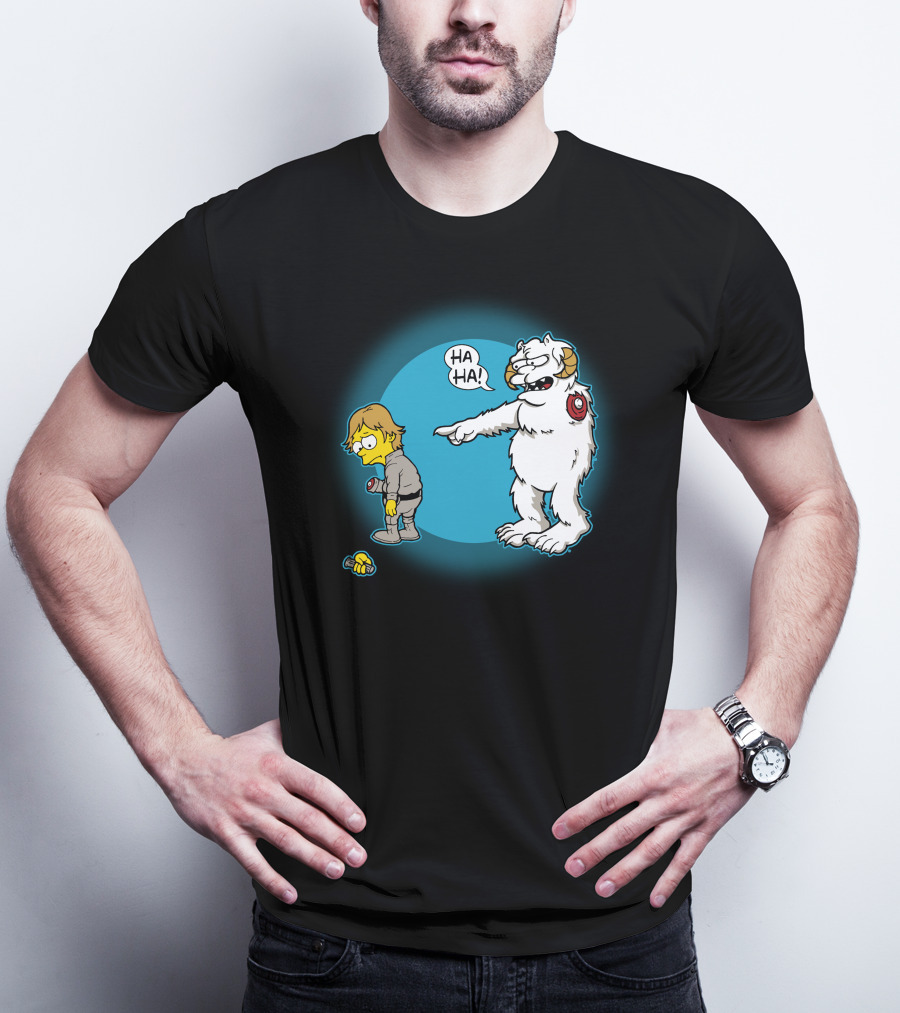 Ha-Hoth Star Wars Bart Simpson Wampa Nelson Muntz T-Shirt