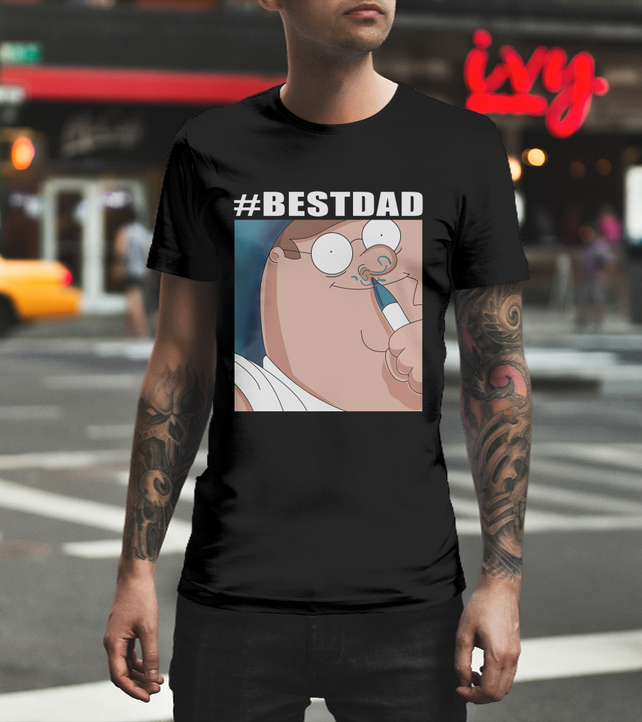 BESTDAD Family Guy Iconic Character Nose Drawing T-Shirt