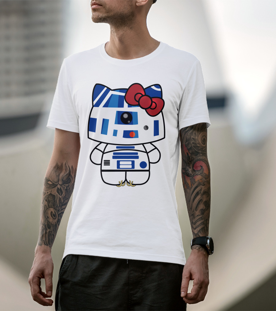 Hello Kitty Star Wars R2D2 Character Fusion With Bow T-Shirt