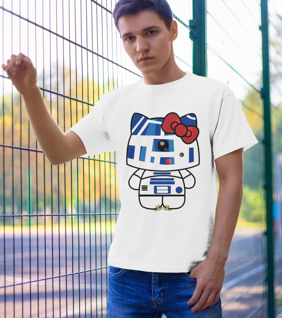 Hello Kitty Star Wars R2D2 Character Fusion With Bow T-Shirt