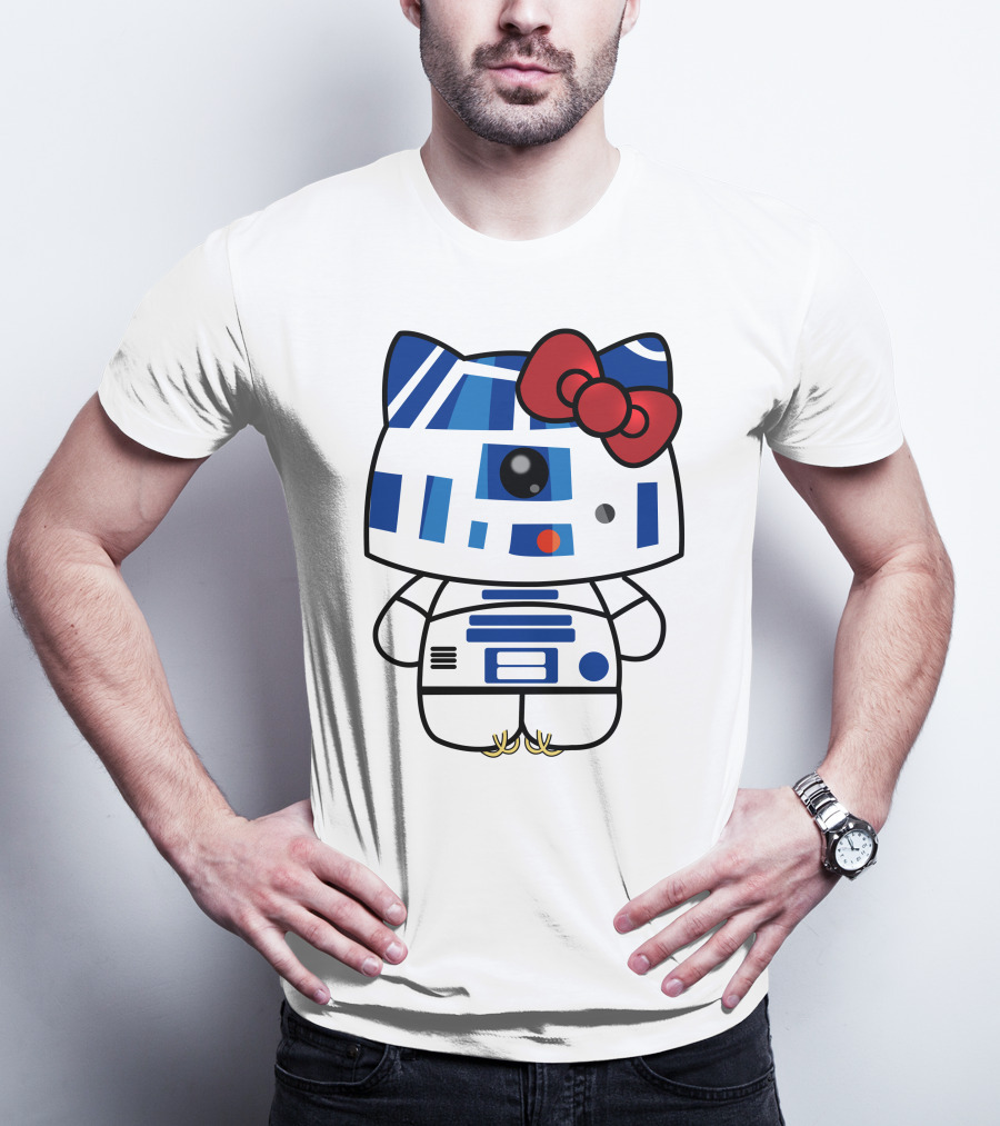 Hello Kitty Star Wars R2D2 Character Fusion With Bow T-Shirt