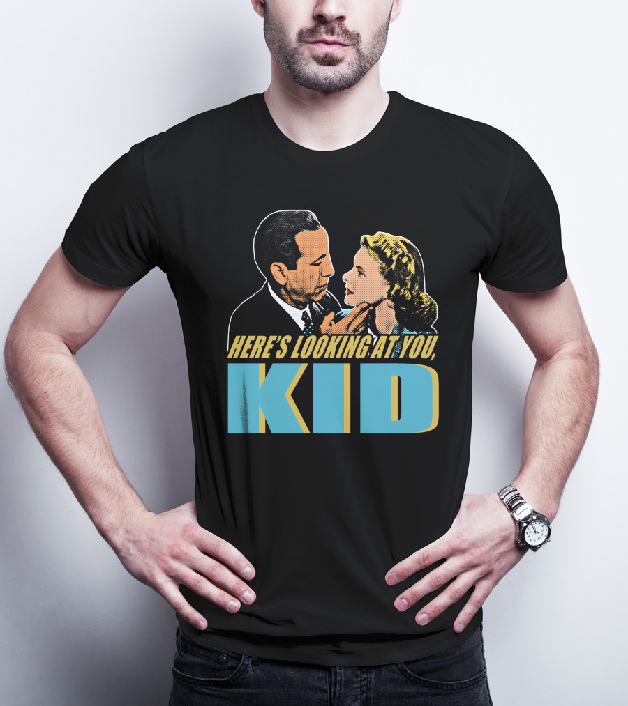 Here's Looking At You Kid Casablanca Movie Scene Retro T-Shirt
