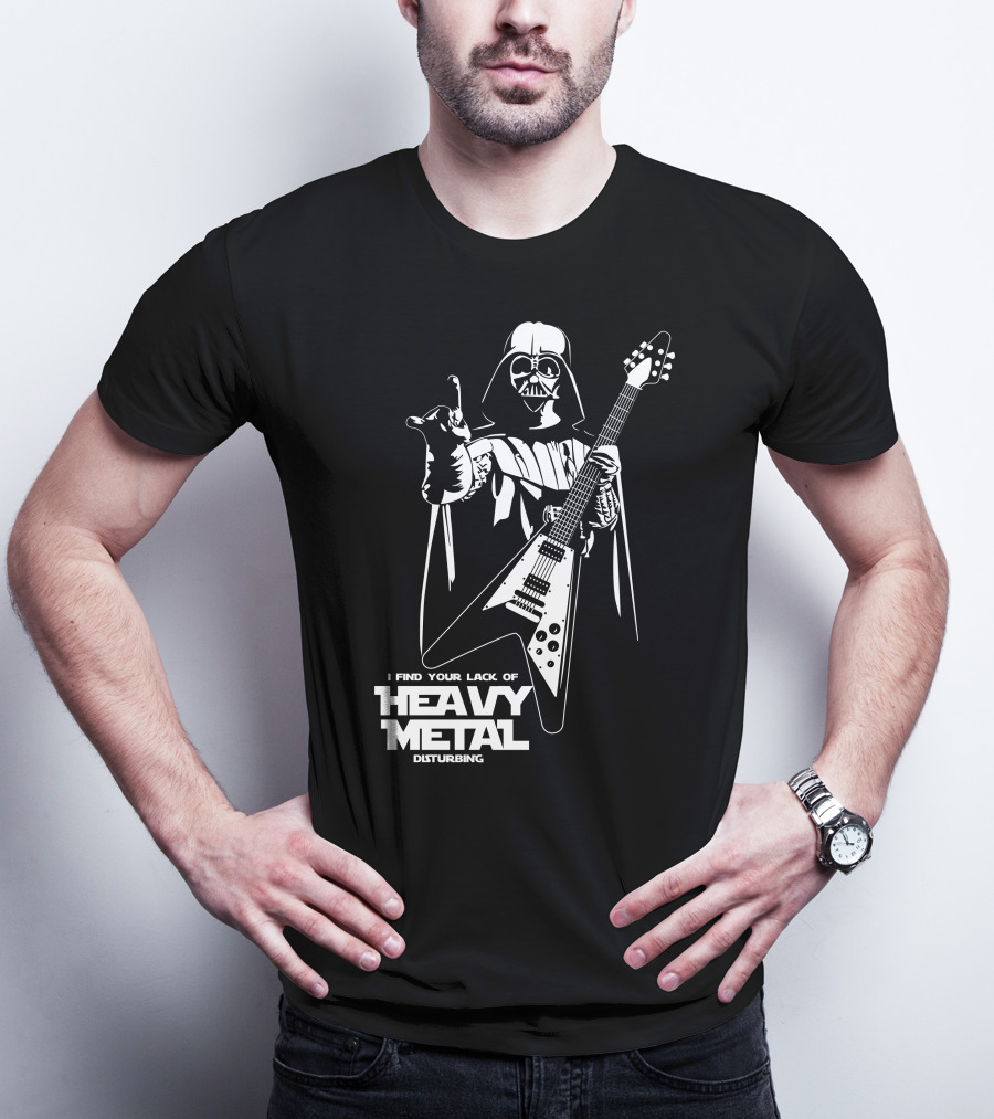 I Find Your Lack Of Heavy Metal Disturbing Star Wars Darth Vader Playing Guitar T-Shirt