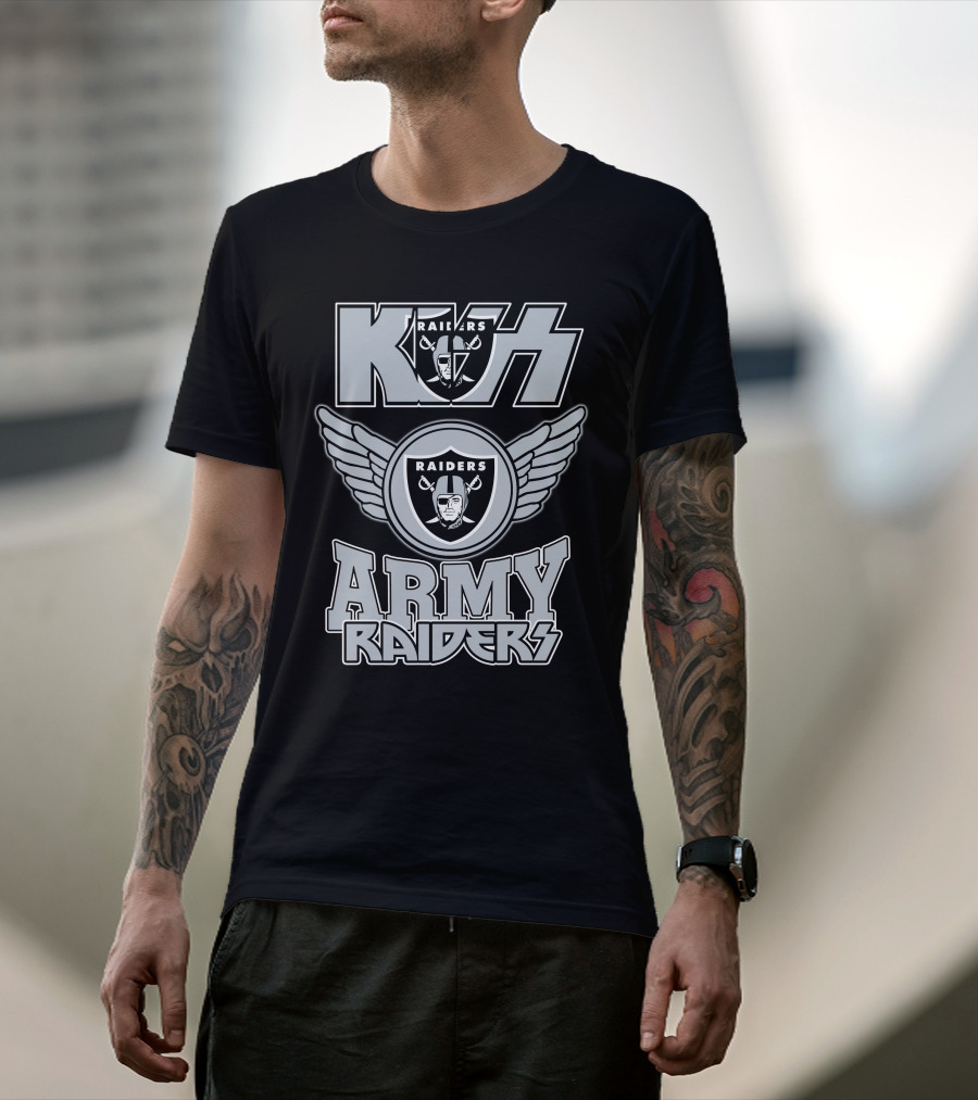 Kiss Raiders Army Las Vegas NFL121 T-Shirt