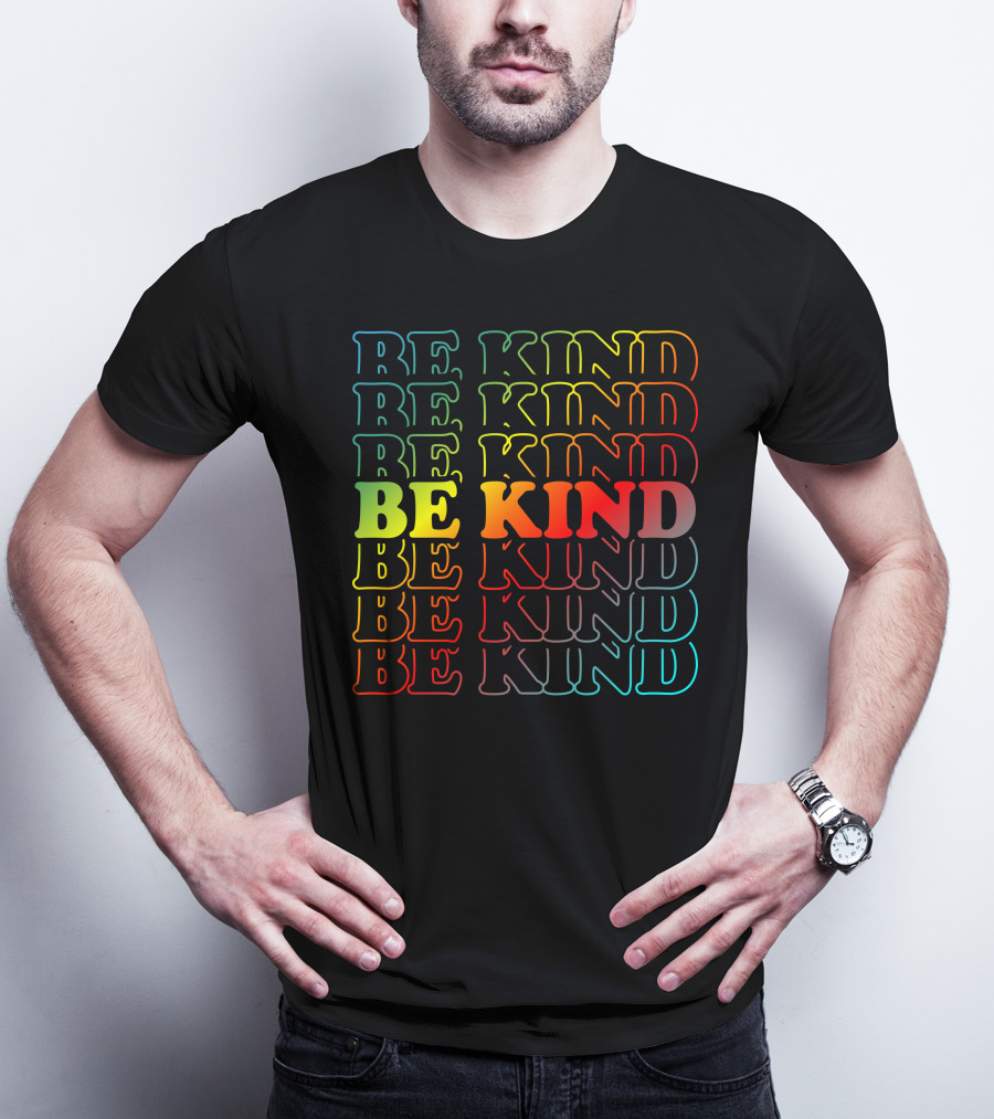 Be Kind Colorful Gradient Text Mick Foley T-Shirt