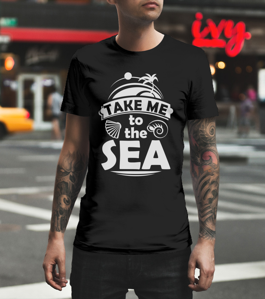 Take Me To The Sea Palm Trees And Seashells T-Shirt