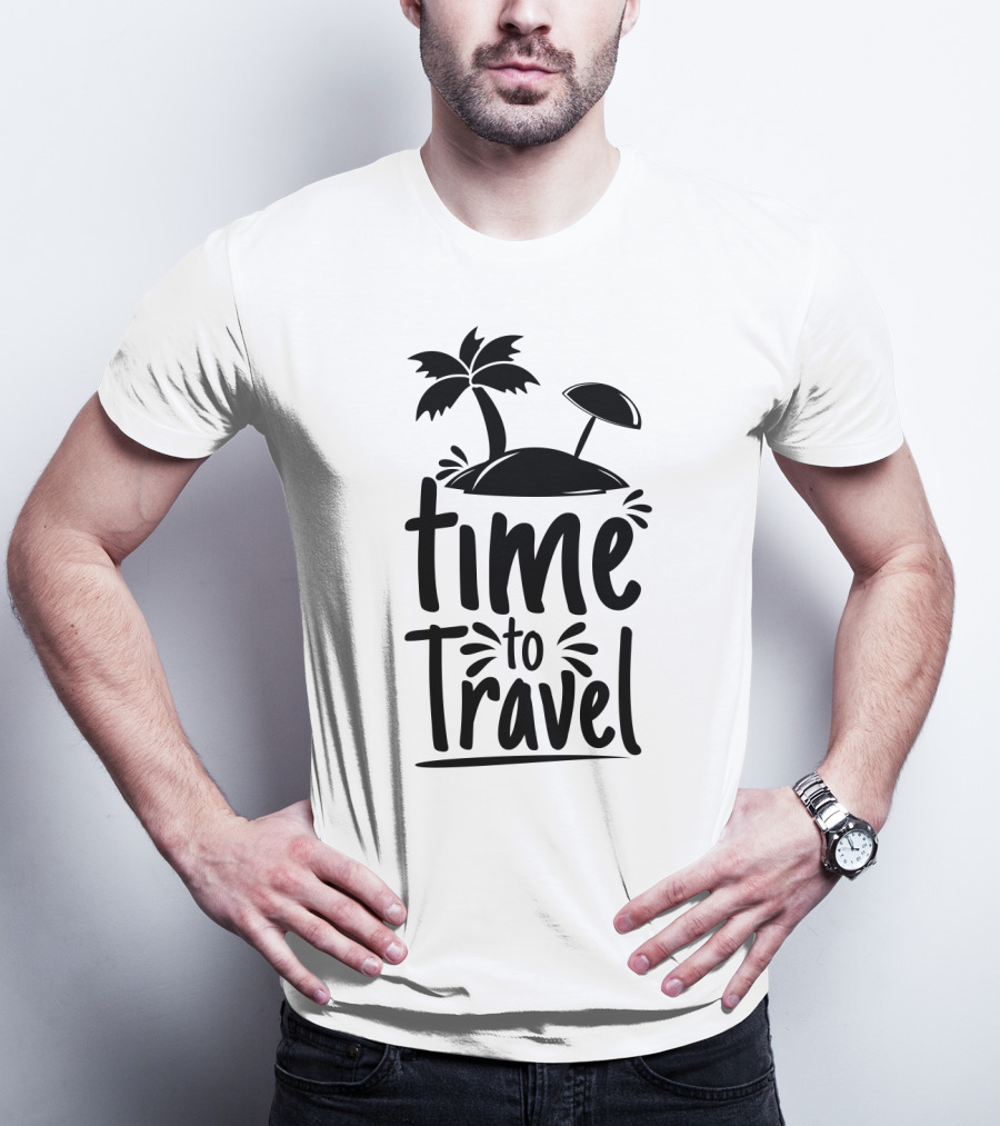 Time To Travel Beach Paradise Palm Island Adventure T-Shirt