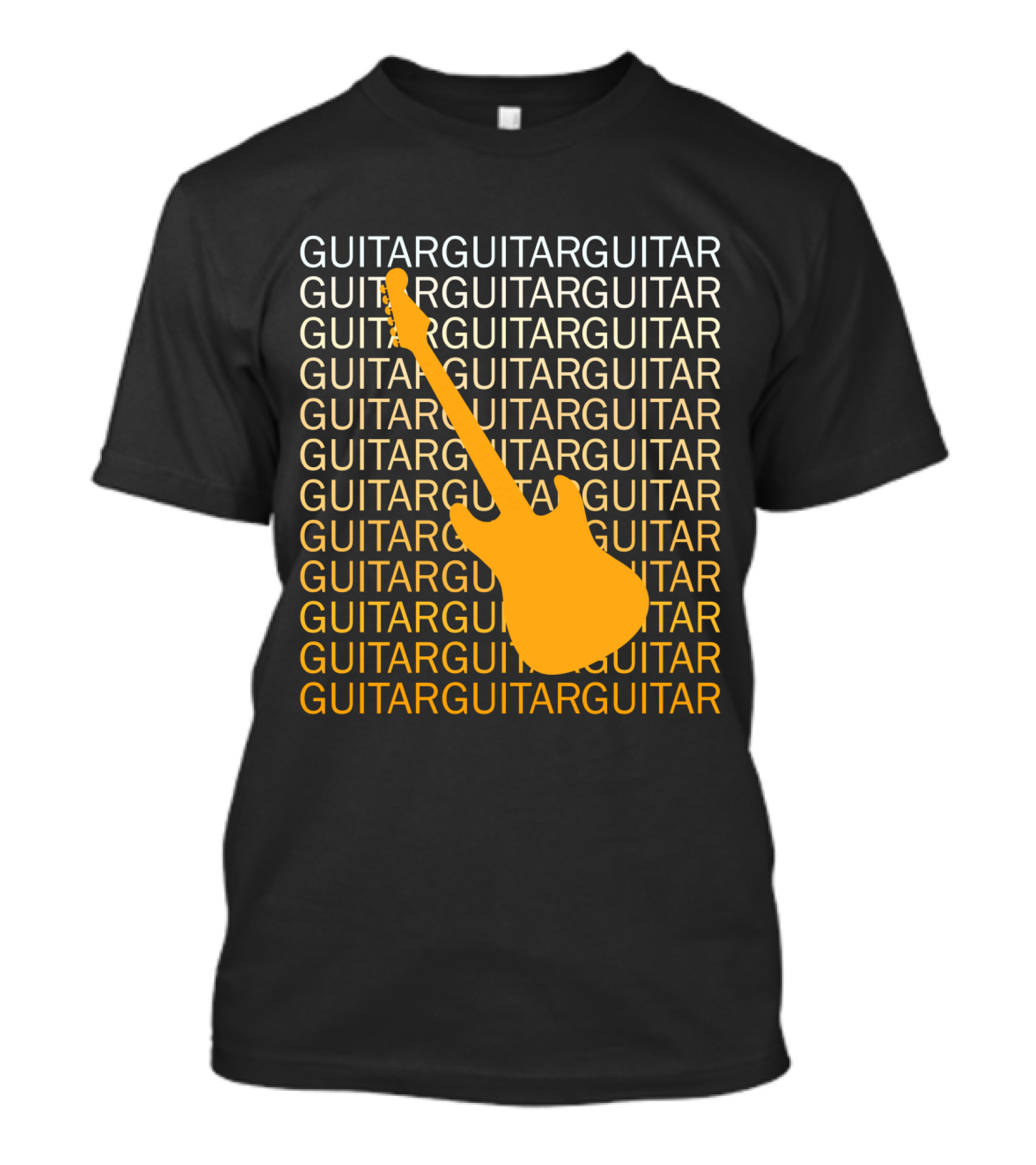 Guitar Guitar Repeated Yellow Electric Guitar T-Shirt